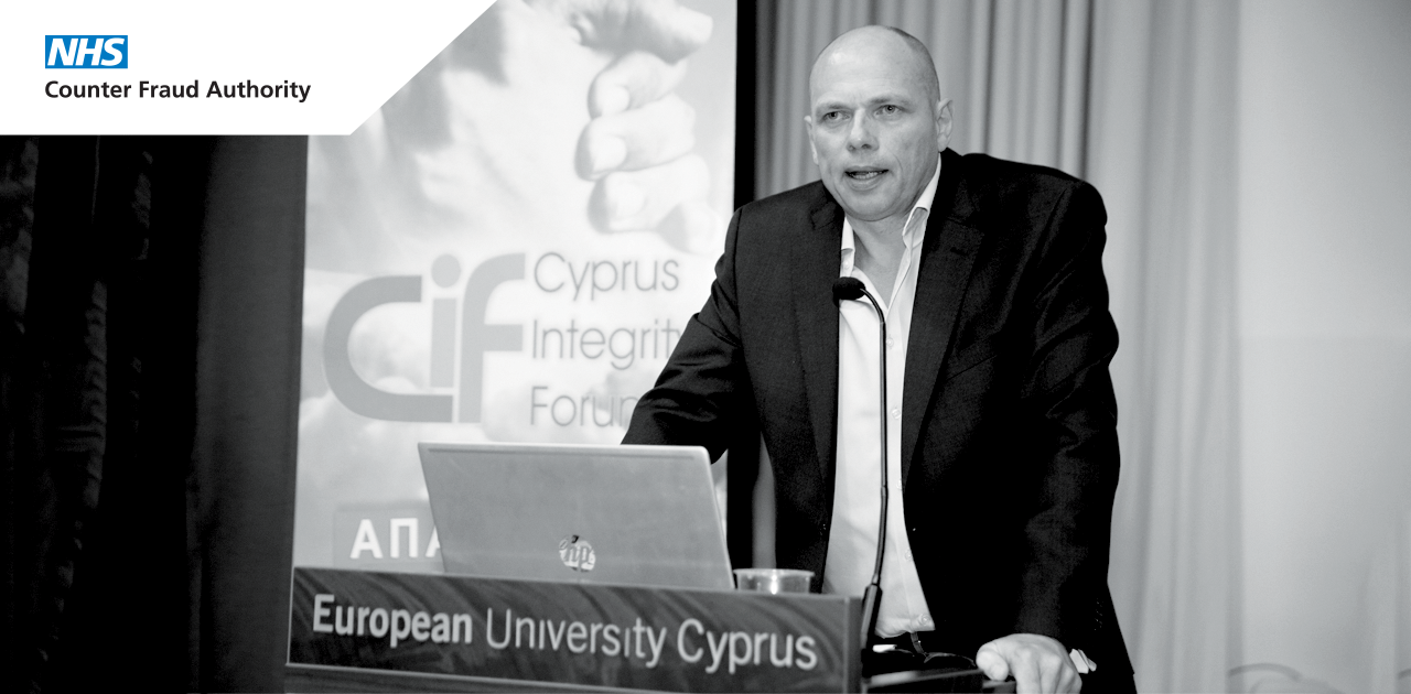Alex Rothwell speaks at Cyprus event